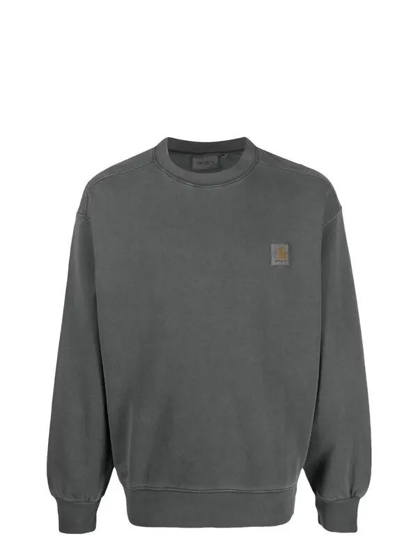 Carhartt Work In Progress Logo Cotton Sweatshirt - Black