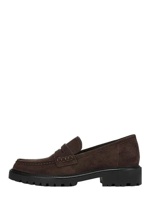 Vince Delmore Suede Lug-sole Loafer - Natural