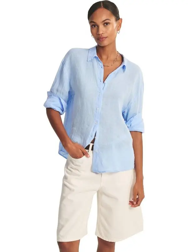 Velvet By Graham & Spencer Brighton Linen Shirt - Natural