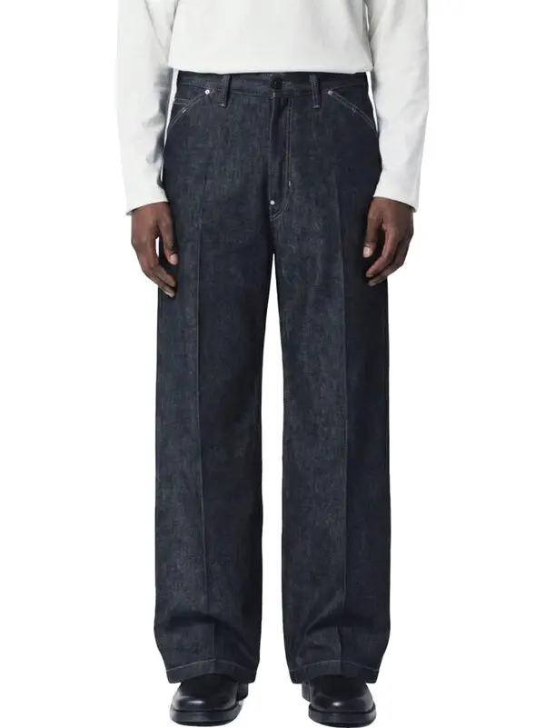 LEMAIRE Wide Leg Cotton Denim Jeans - Dust