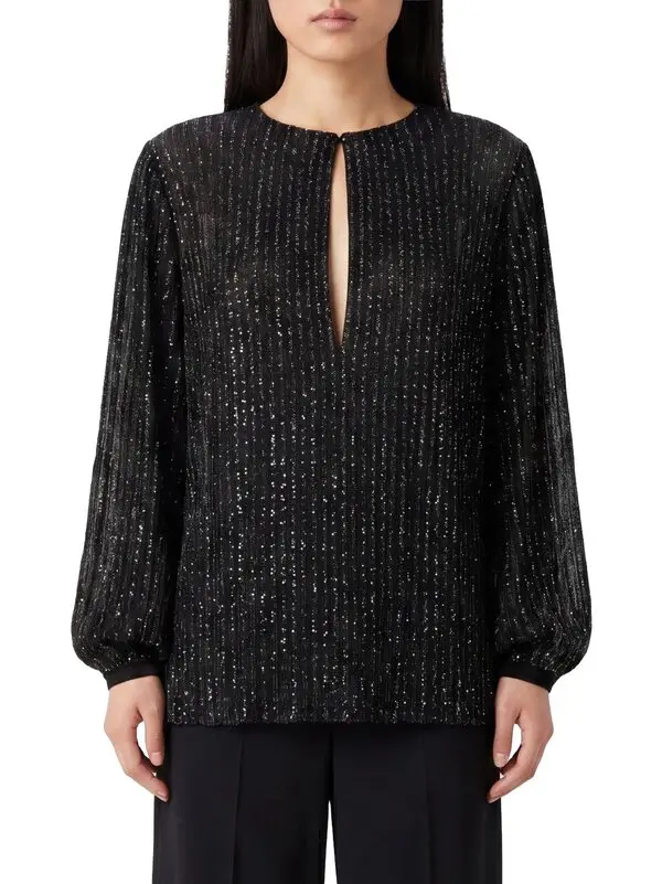 Missoni Sequin Striped Top - Black
