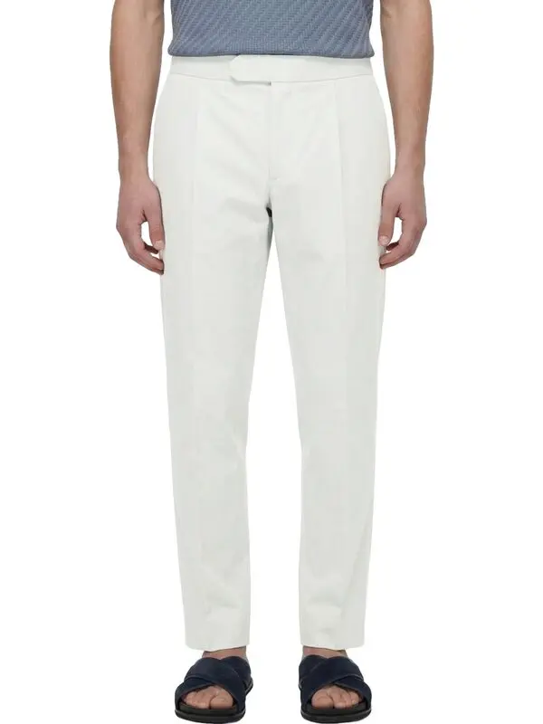 Brioni Tailored Cotton And Linen Trousers - Multicolor