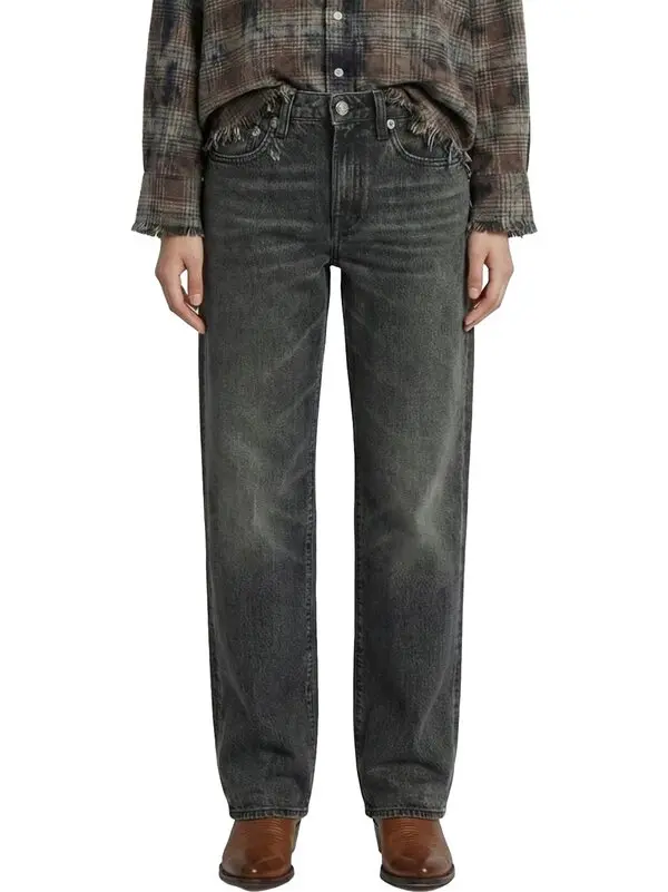 R13 Denim Straight Jeans - Grey