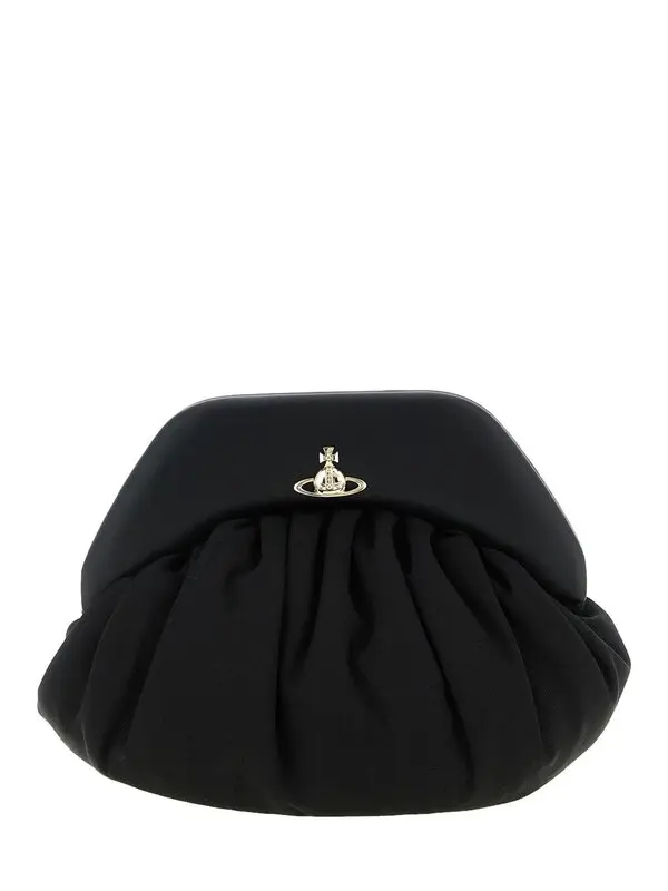 VIVIENNE WESTWOOD Draped Viscose Clutch - Black