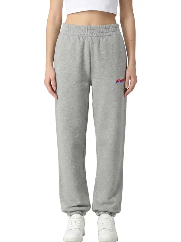 Off-White Cotton Jogging Pants - Grey