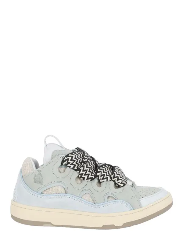 LANVIN Curb Suede And Mesh Sneakers - Blue