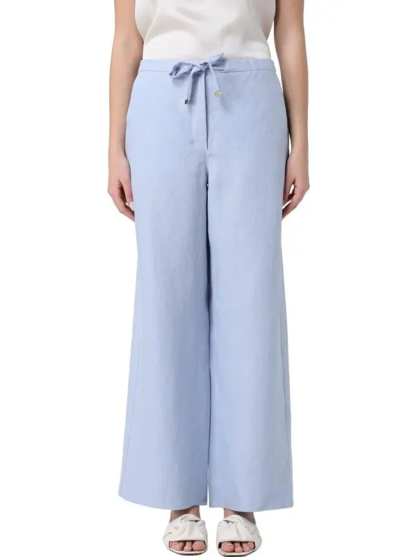 Max Mara Linen Wide-leg Trousers - Blue