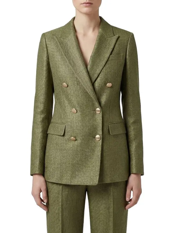Tagliatore Double Breasted Blazer - Green