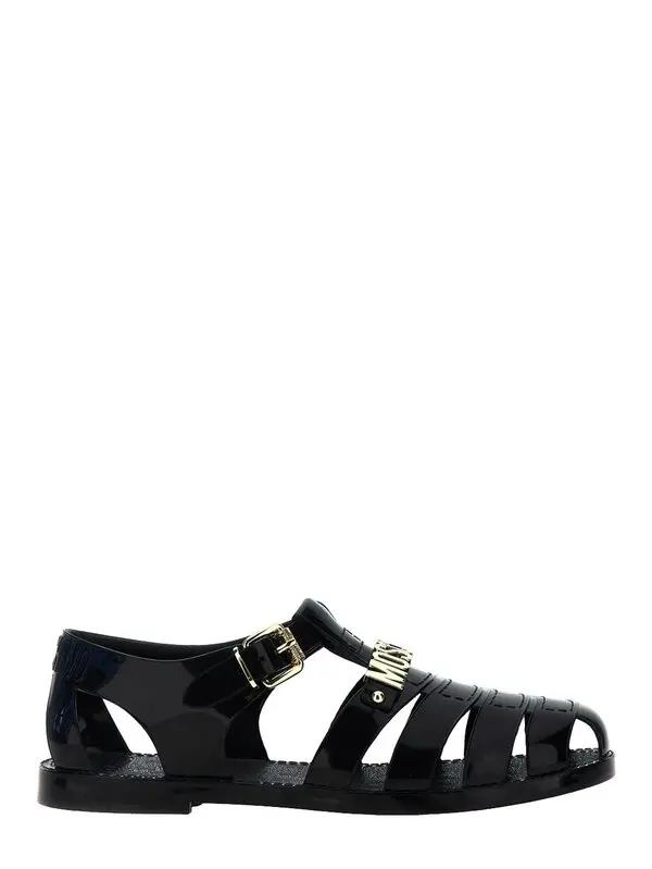 Moschino Pvc Caged Sandals - Black