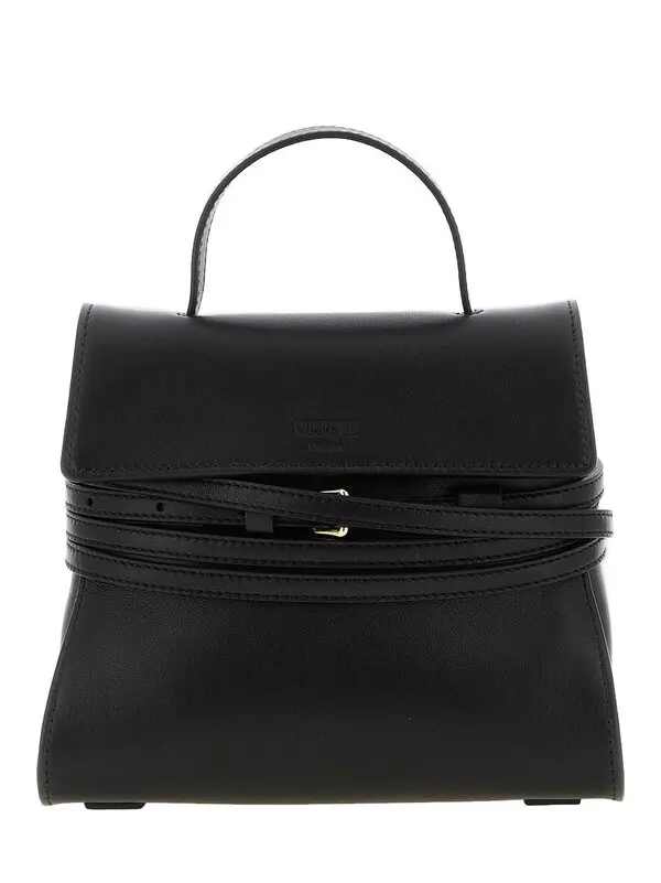 Moschino Tie Me Leather Mini Bag - Black