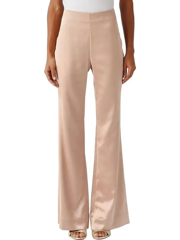 Pinko Satin Flared Trousers - Beige