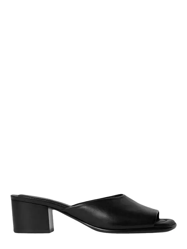 LEMAIRE Square Heeled Mule - Black