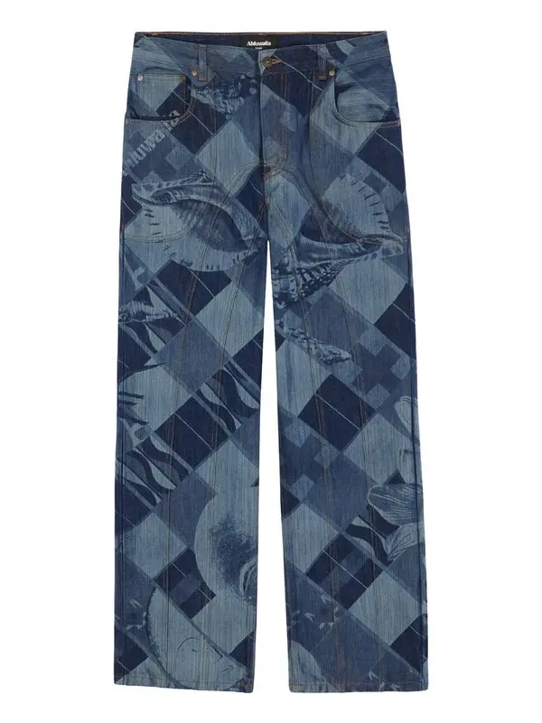 Ahluwalia Signature Low Rise Jeans - Blue