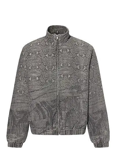 DAILY PAPER Snake-print Cotton-blend Track Jacket - Denim