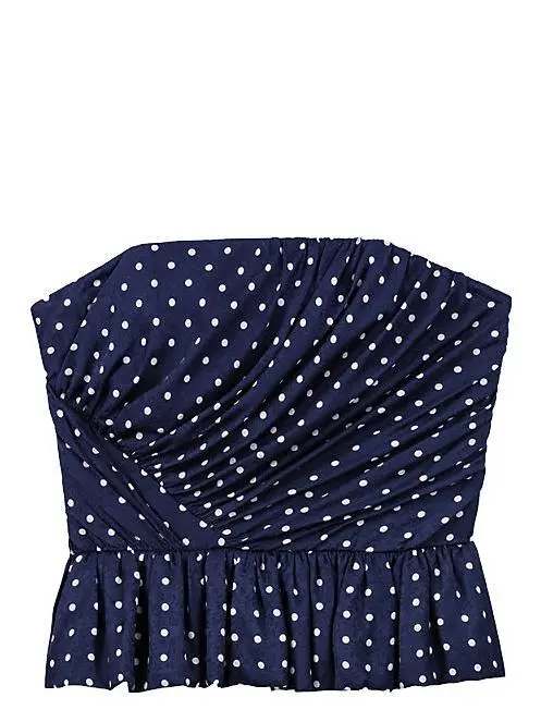 Maje Polka-dot Sleeveless Woven Top - Navy Polka Dot Bandana