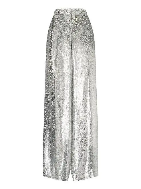 Stella McCartney Fil Coupe Velvet Trousers - Silver