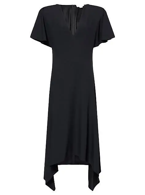 Stella McCartney Relaxed-fit V-neck Woven Midi Dress - Black