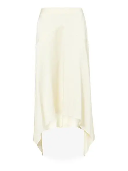 Stella McCartney Asymmetric Midi Satin Skirt - Buttermilk
