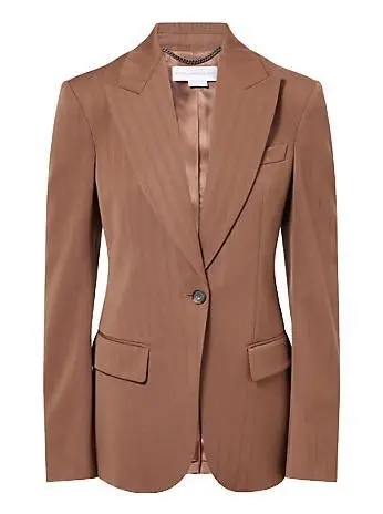 Stella McCartney Jacquard-stripe Slim Tailored Wool Blazer - Sienna