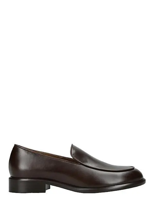 Khaite Miles Leather Loafers - Brown