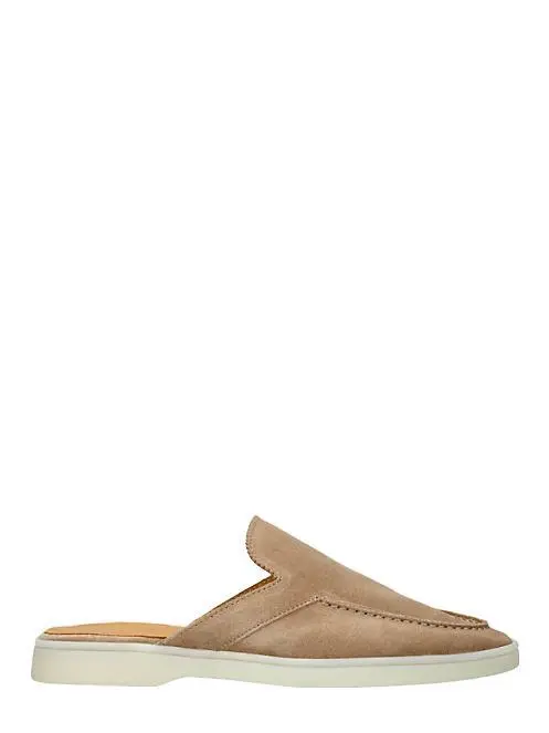 AURELIEN Yacht Suede Slippers - Beige Comb