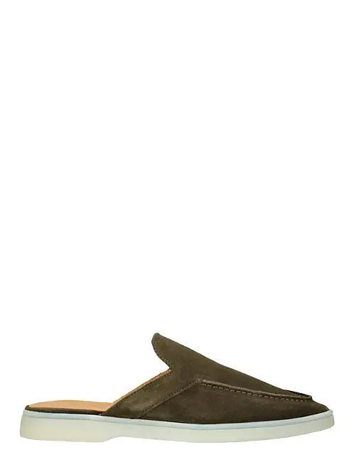 AURELIEN Yacht Suede Slippers - Khaki