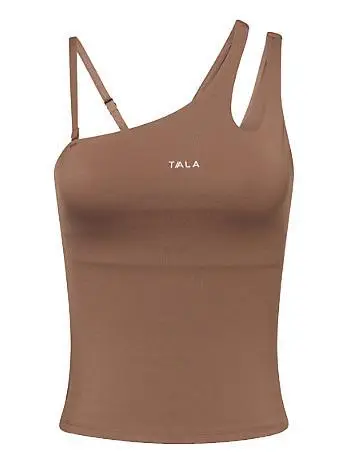 TALA Skinluxe Asymmetric Vest Top - Cortado Brown