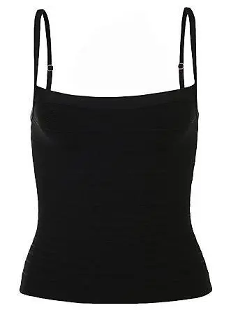 House Of Cb Panelled Stretch-woven Top - Black