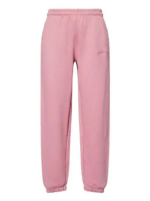 ADANOLA Logo-embroidered Cotton-jersey Jogging Bottoms - Dusty Pink