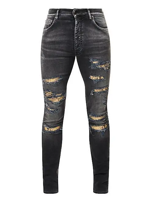 Amiri Snake Thrasher Skinny Denim Jeans - Black