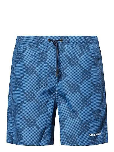 DAILY PAPER Dotted Monogram Swim Shorts - Quiet Harbor