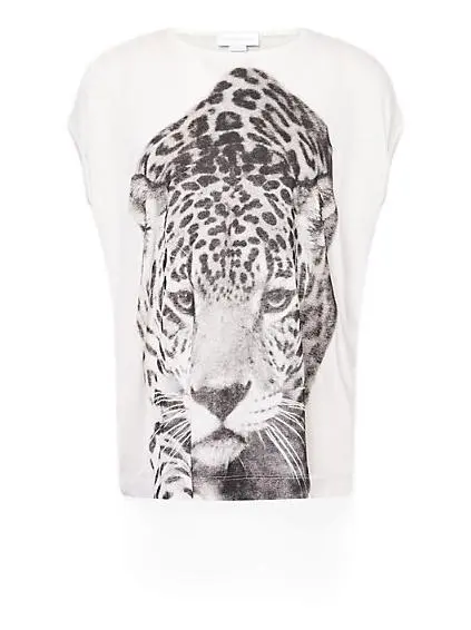 Stella McCartney Cloud Leopard Woven T-shirt - Cream