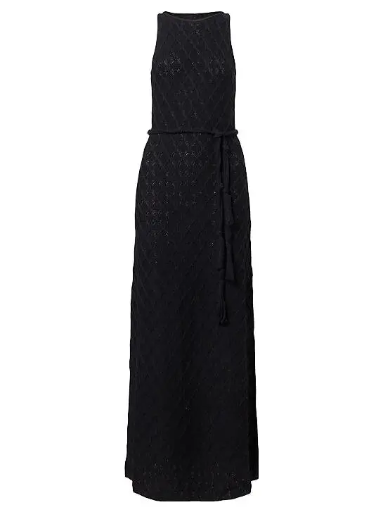 Devon Windsor Knitted Maxi Dress With Cut-out Detail - Twilight