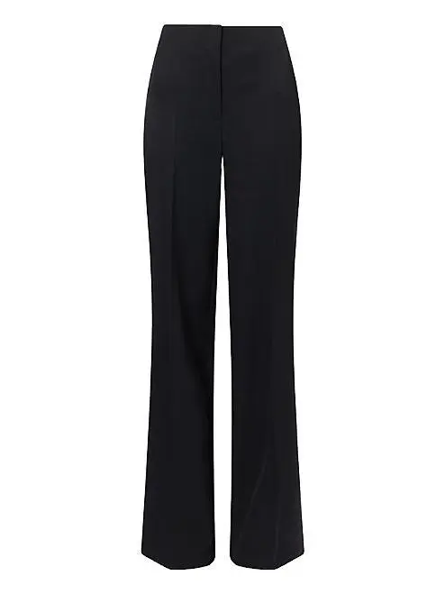 MUGLER High-rise Straight-leg Wool Trousers - Black
