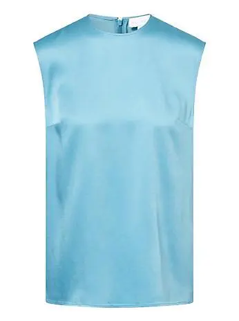 Stella McCartney Sleeveless Satin Top - Steel Blue