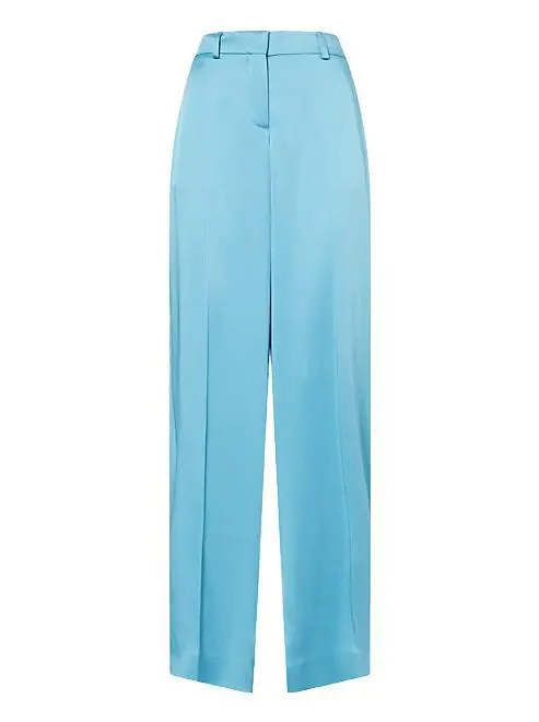 Stella McCartney Wide-leg Tailored Satin Trousers - Steel Blue