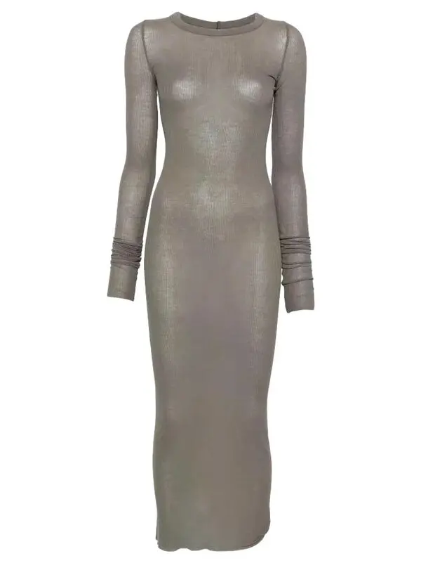 Rick Owens Fitted Ribbed Dress - Grey