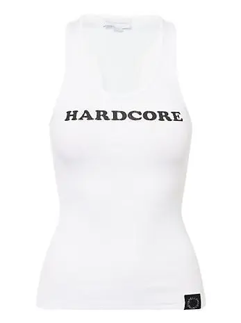 Stella McCartney Slogan Ribbed Cotton-jersey Tank Top - Pure White