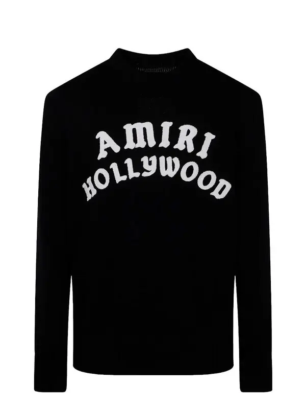 Amiri Hollywood Knit Crewneck Sweatshirt - Black