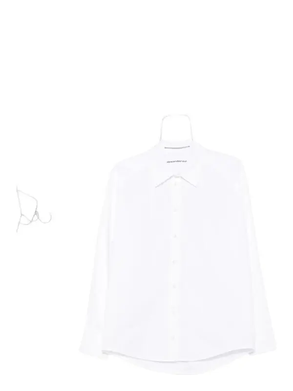 Alexander Wang Necklace Oversized Button Down Shirt - White