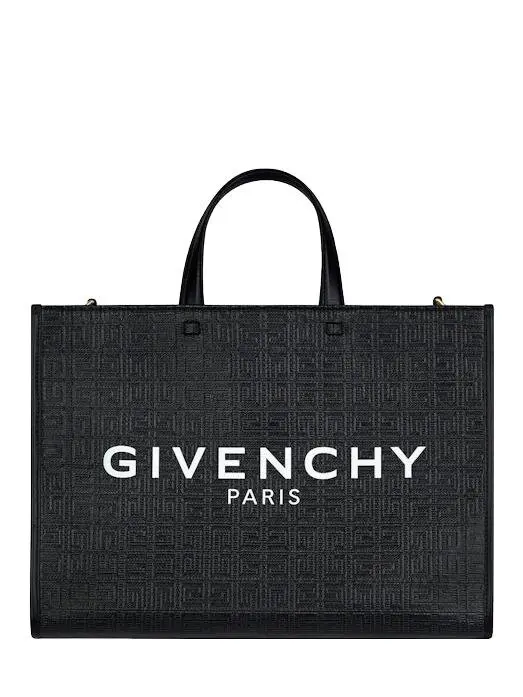 Givenchy Medium G Tote Shopping Bag In 4g Coated Canvas - Black