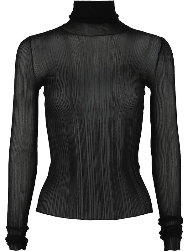 Givenchy Sheer Stretch Turtleneck - Black