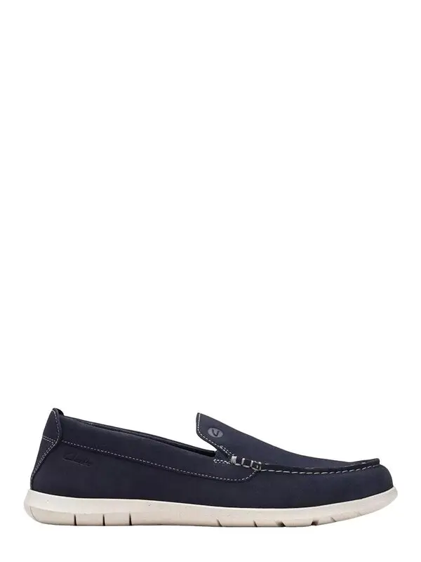Clarks Flexway Step Loafers - Navy Blue Suede