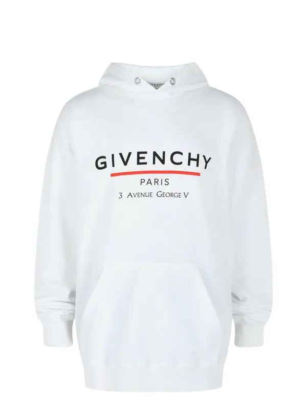 Givenchy Logo Graphic Print Hoodie - White