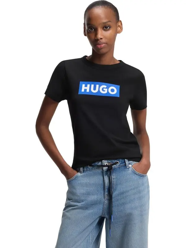 Hugo Slim-fit T-shirt With Logo - Black