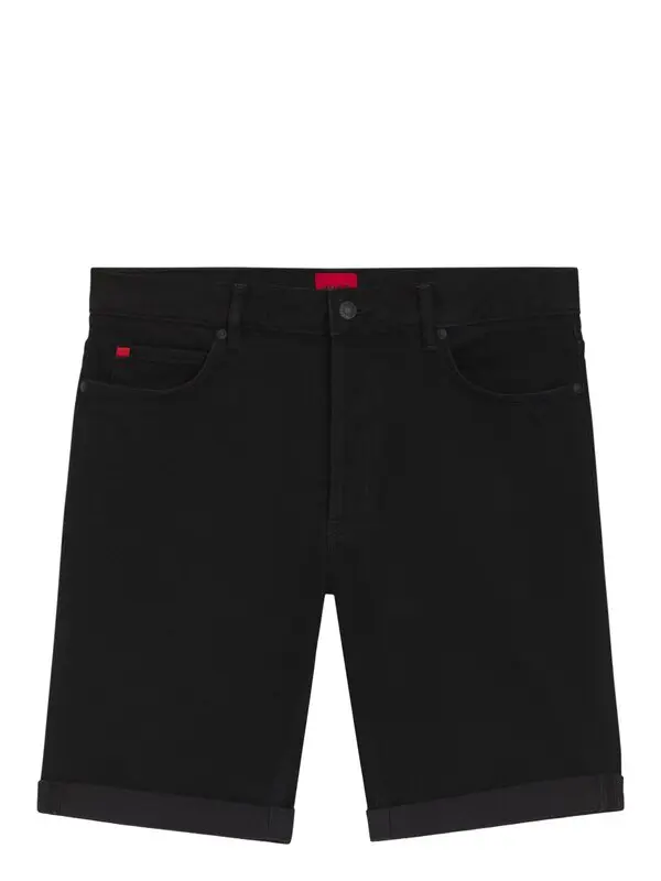 Hugo Tapered-fit Stretch Denim Shorts - Black