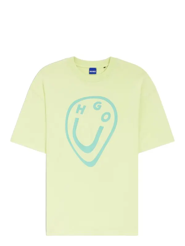 Hugo Cotton-jersey T-shirt With Graphic Print - Green