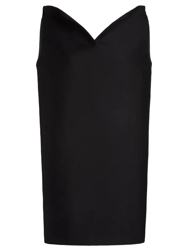 Balenciaga Wool-blend Scuba Mini Dress - Black