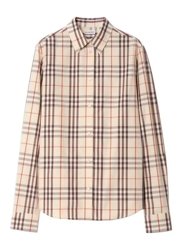 Burberry Regular Fit Check Cotton Shirt - Almond Beige