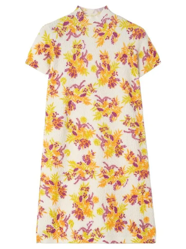 Burberry Floral Cotton Blend Dress - Allium Purple